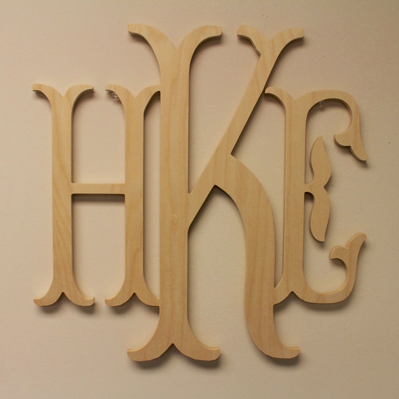 Wooden Monogram 4 Letters - Etsy