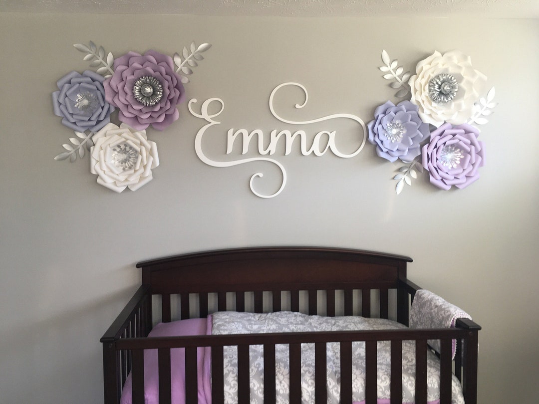 Emma Large Wooden Name Sign Cutout Unpainted Name Script Name Wall ...