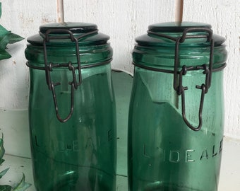 Green jars | Etsy