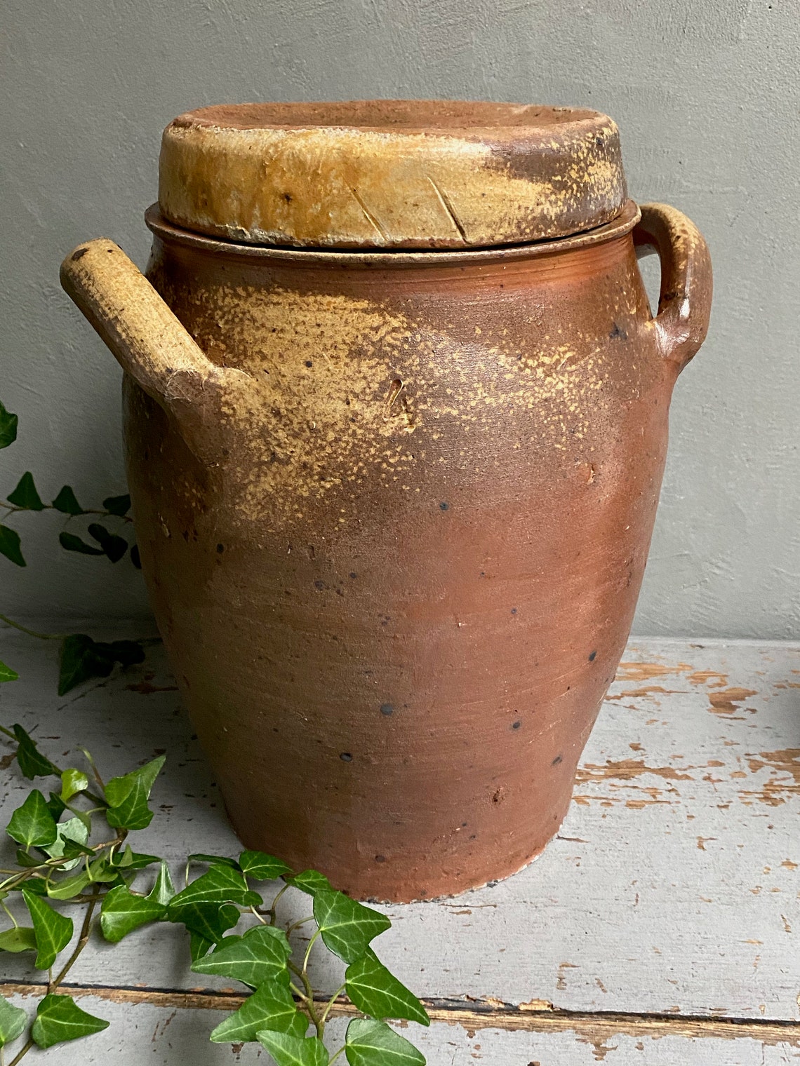 Grand pot en grès avec couvercle fait main pot artisanal | Etsy