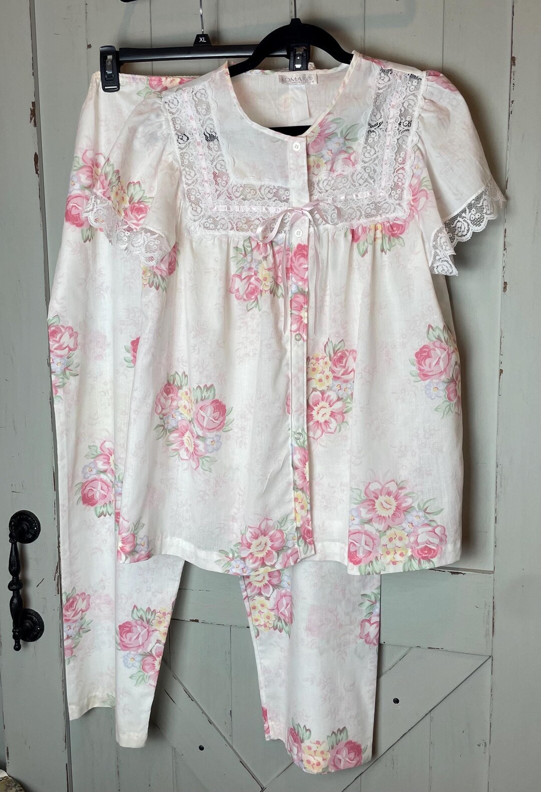 Dainty 60s Vintage Komar Floral Pajama Set Size Medium 12/14 - Etsy