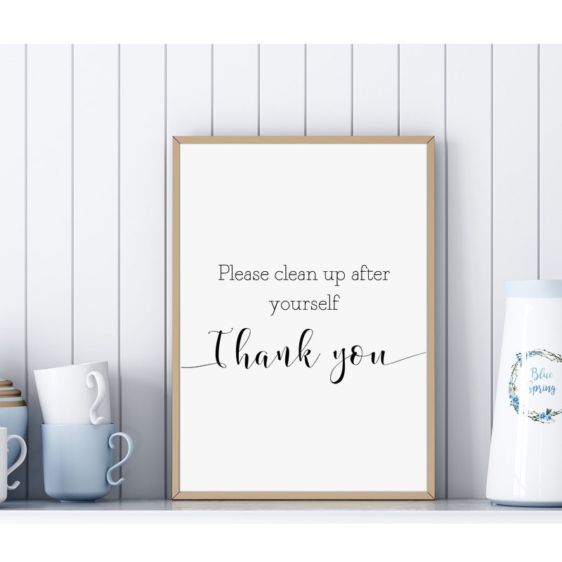 Please Clean up After Yourself Sign - Etsy