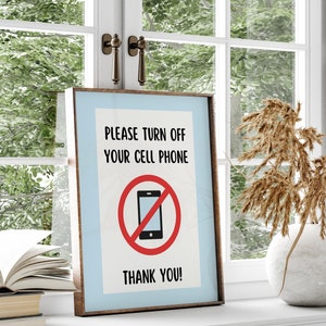Please Turn off Your Cell Phone Thank You, Cell Phone off Sign, No Cell ...