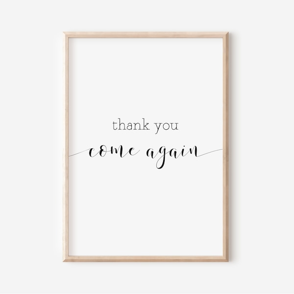 Thank You Come Again Sign - Etsy