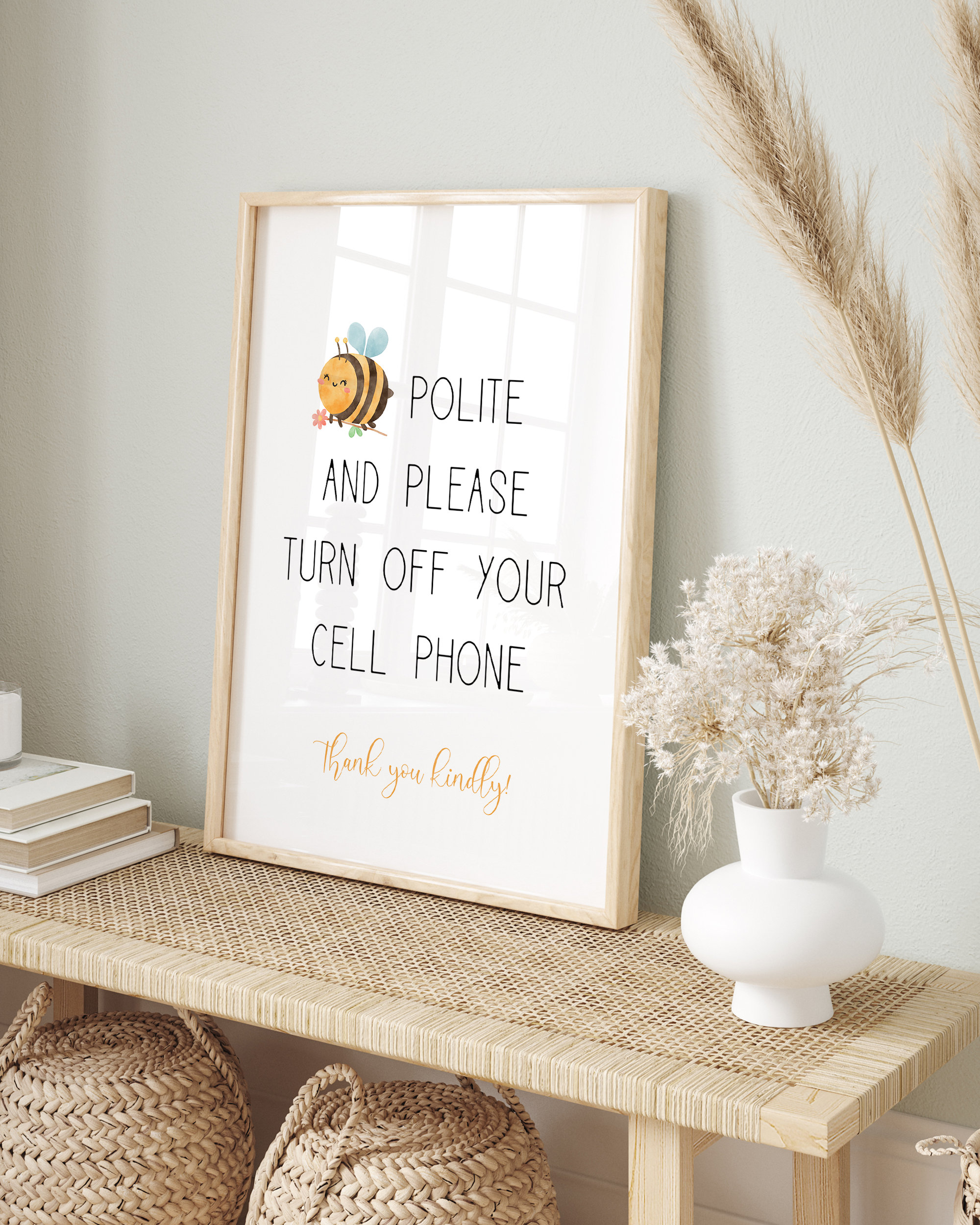 Bee Polite and Please Turn off Your Cell Phone No Cell Phone - Etsy