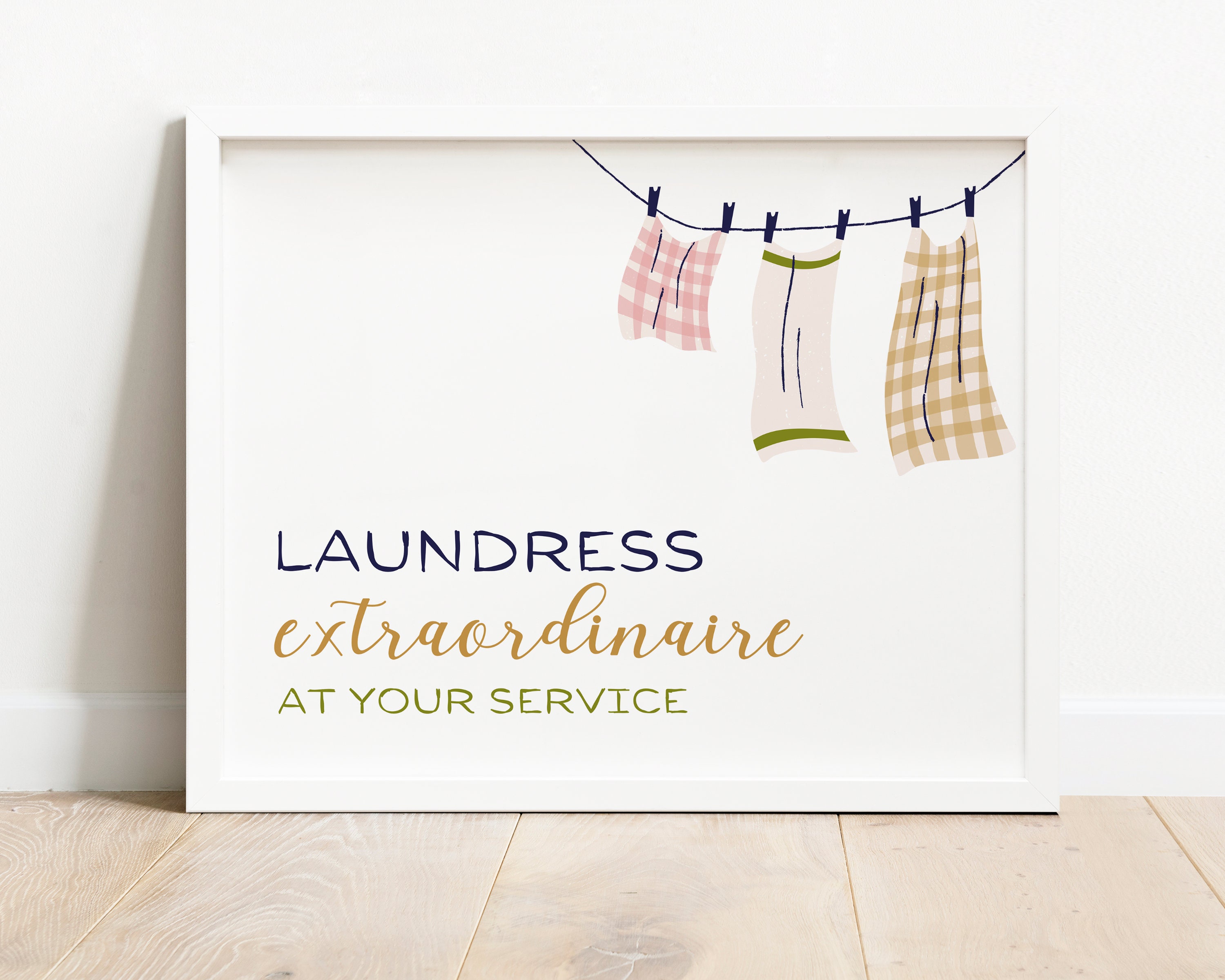 Laundress Extraordinaire at Your Service, Laundry Room Art, Laundry ...
