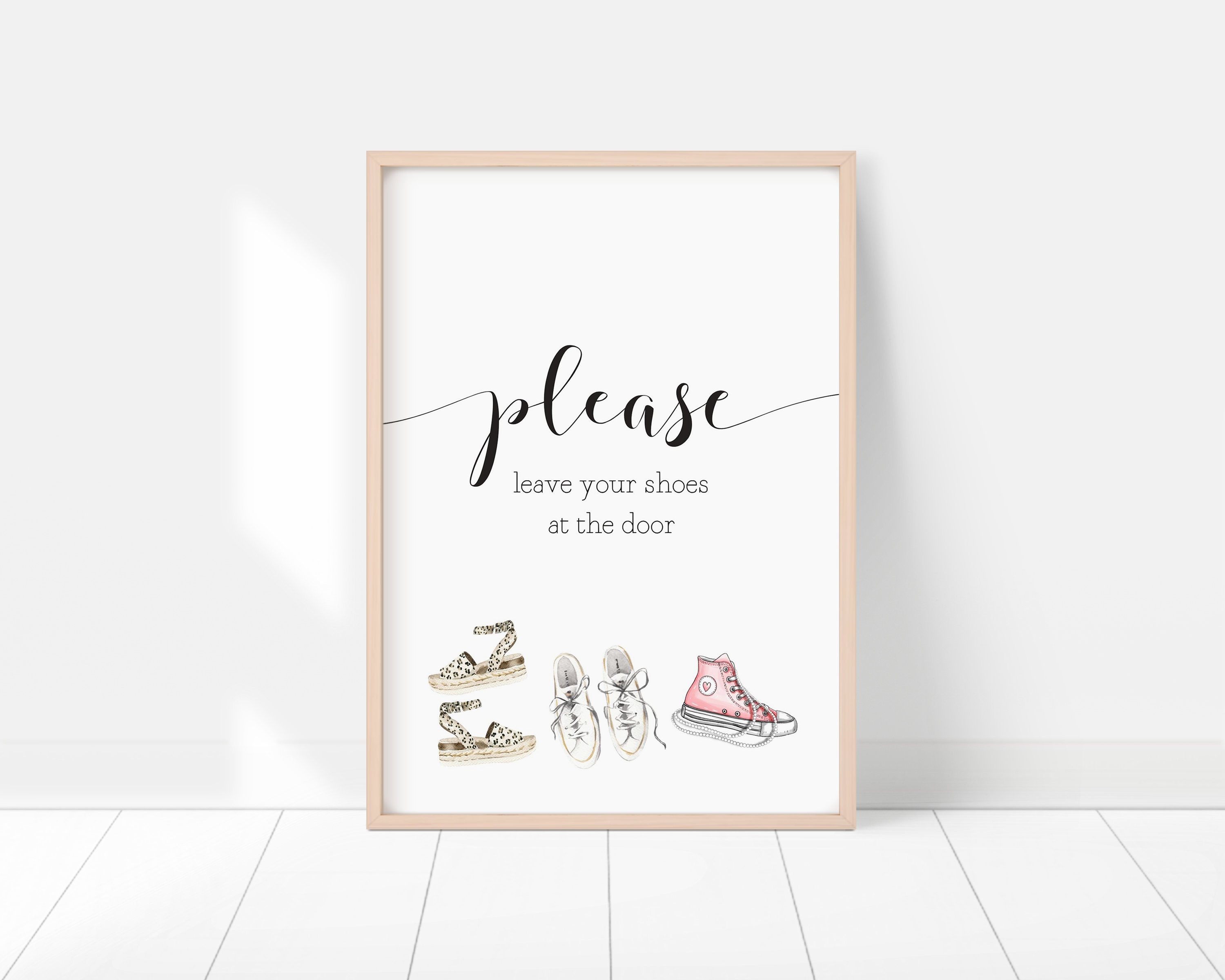 Please Leave Your Shoes at the Door, No Shoes Sign, Shoes off Sign ...