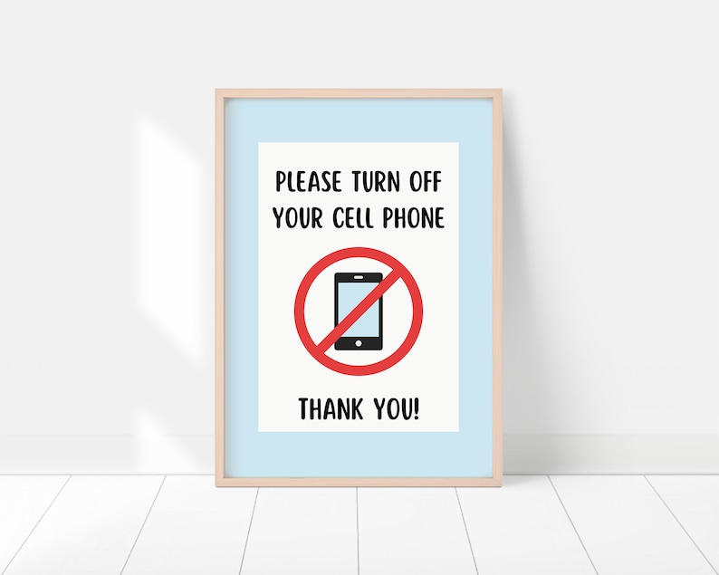Please Turn off Your Cell Phone Thank You, Cell Phone off Sign, No Cell ...