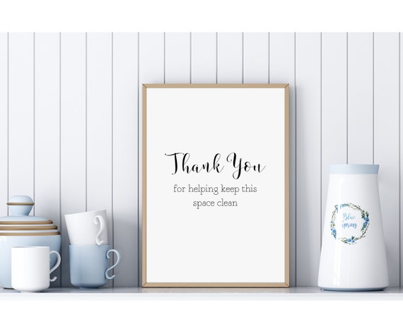 Thank You for Keeping This Place Clean Keep It Clean Sign - Etsy