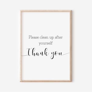 Please Clean up After Yourself Clean up Sign Break Room | Etsy