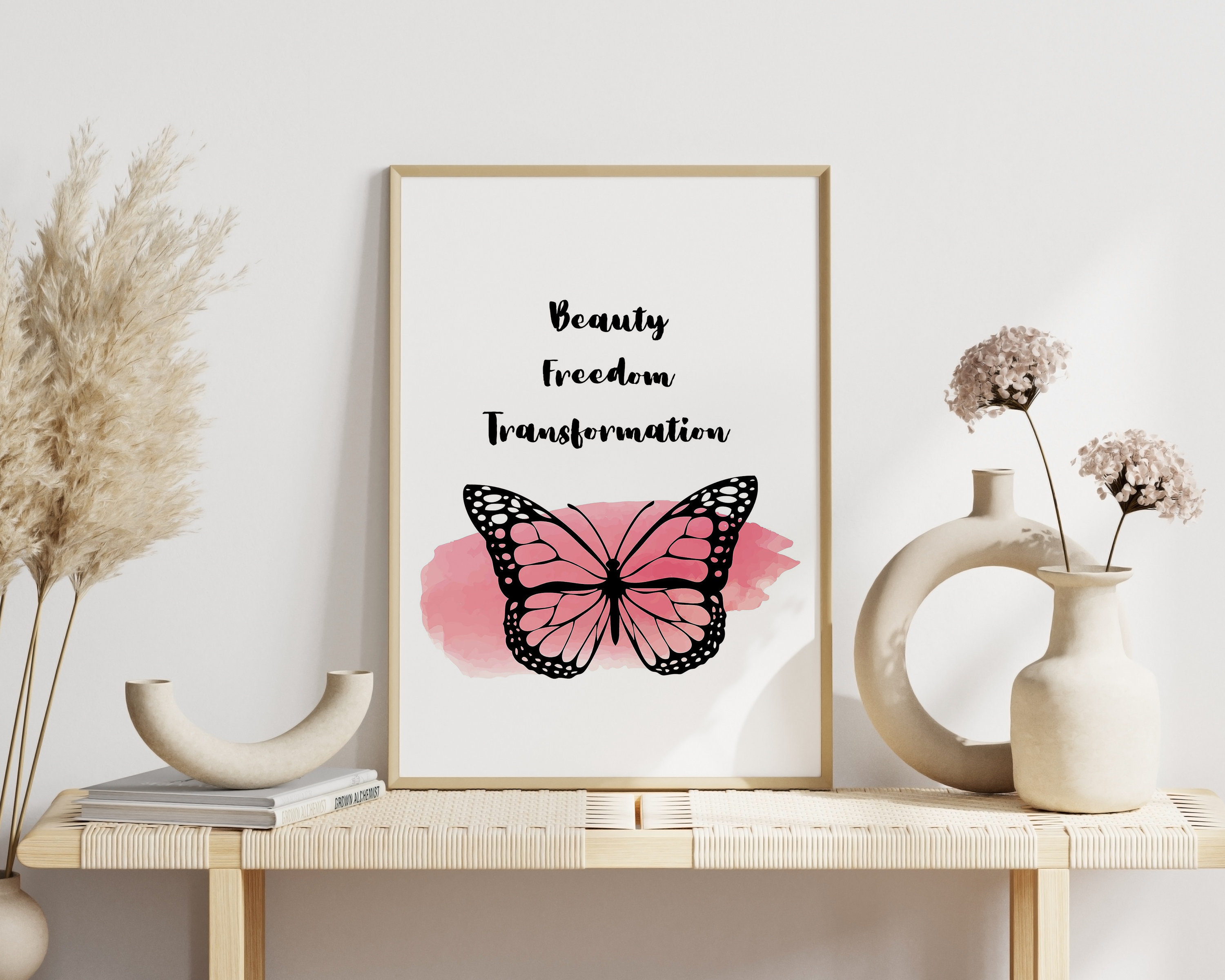 Beauty Freedom Transformation, Butterfly Quote Art, Boho Quote ...