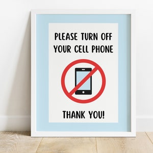 Please Turn off Your Cell Phone Thank You, Cell Phone off Sign, No Cell ...