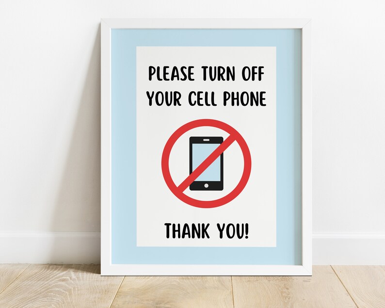 Please Turn off Your Cell Phone Thank You, Cell Phone off Sign, No Cell ...