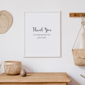 Thank You for Keeping This Place Clean Keep It Clean Sign - Etsy