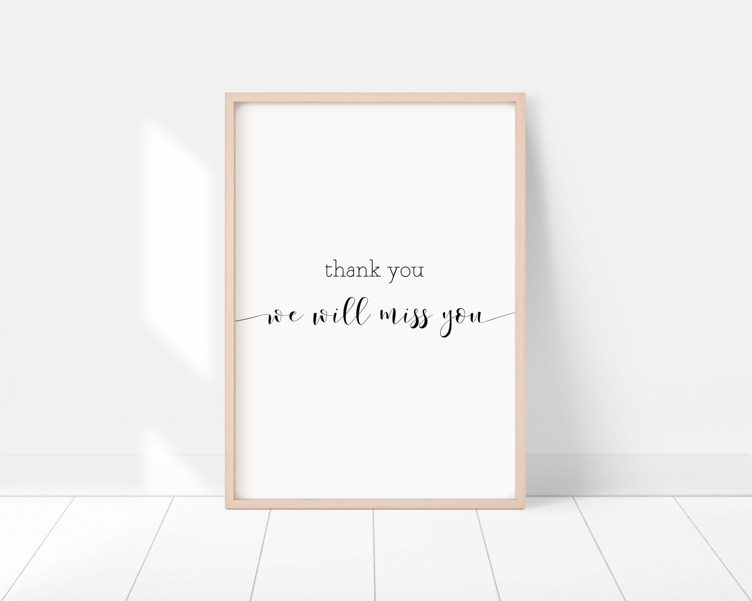 Thank You We Will Miss You, Thank You Printable, Thank You Sign, Thank ...