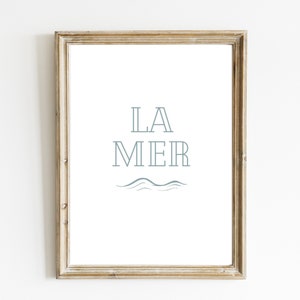 La Mer, the Sea French Quote, French Quote, Printable Art, Sea Quote ...