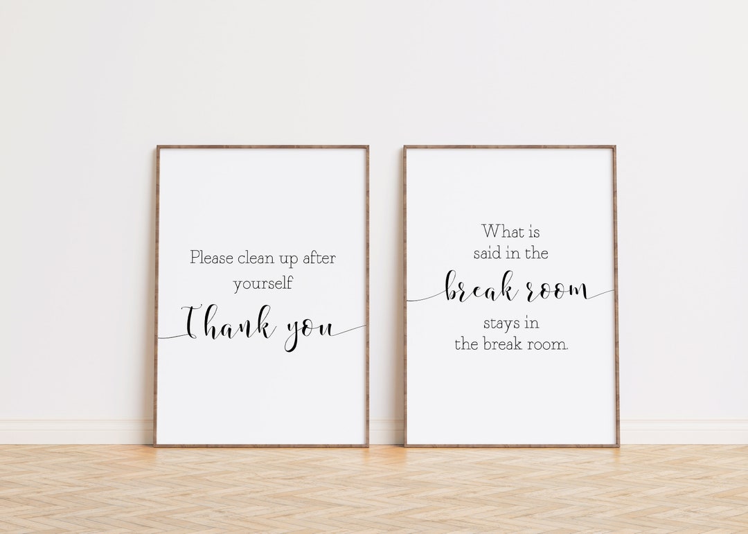 Set of 2 Office Art, Office Art Set of 2, Office Prints, Break Room ...