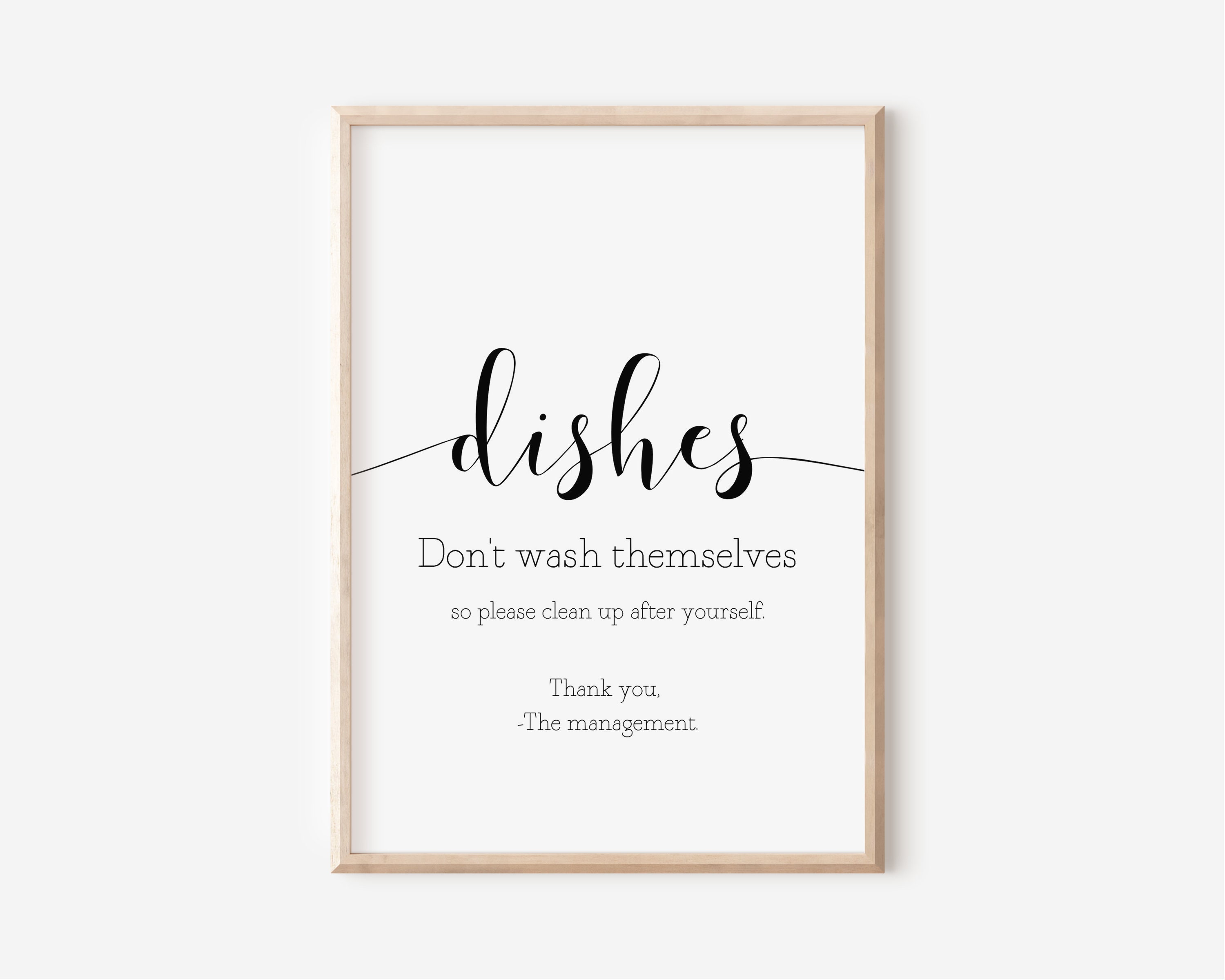 Dishes Don't Wash Themselves Clean up Sign Break Room | Etsy UK