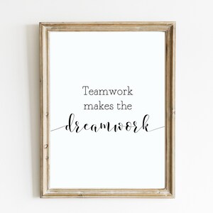 Teamwork Makes the Dreamwork Teamwork Quote Teamwork Sign | Etsy