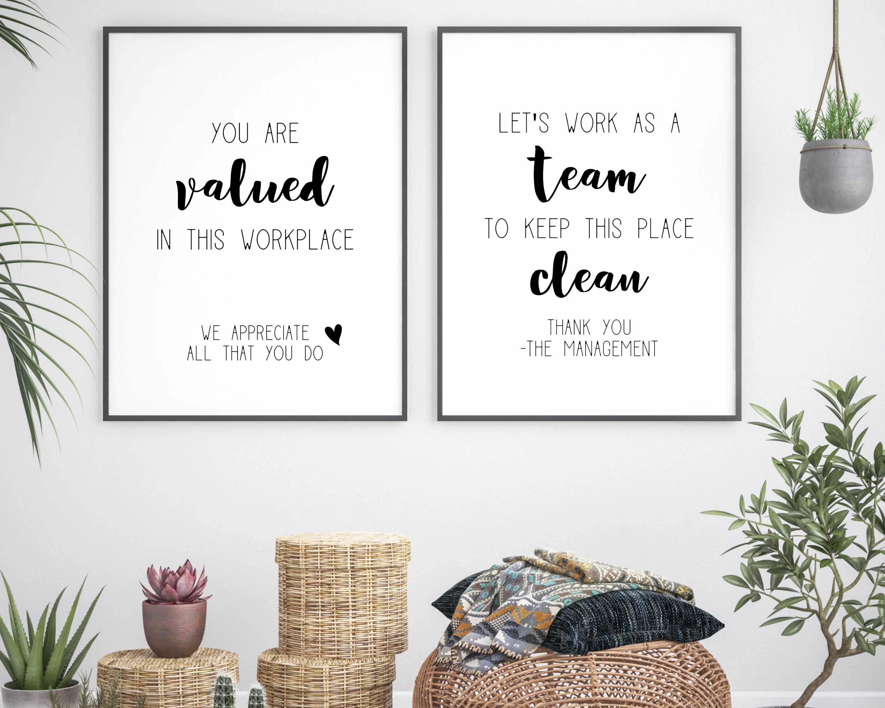 Set of 2 Breakroom Art, Office Wall Art, Office Art, Set of 2 Office ...