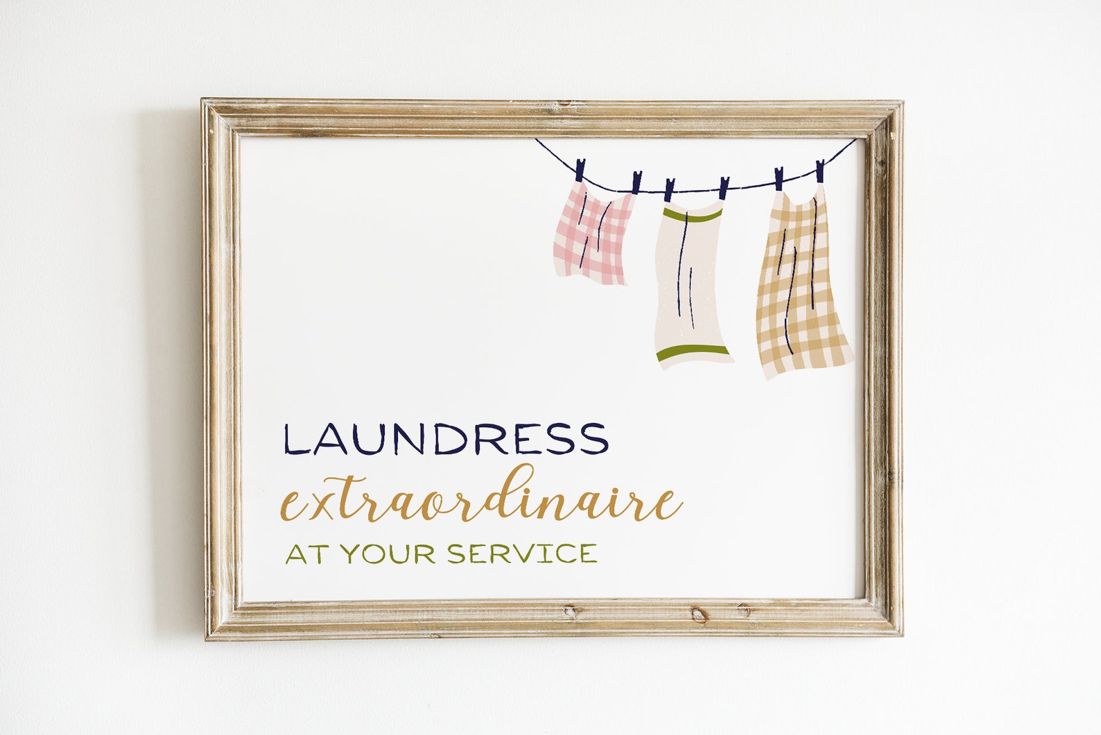 Laundress Extraordinaire at Your Service, Laundry Room Art, Laundry ...