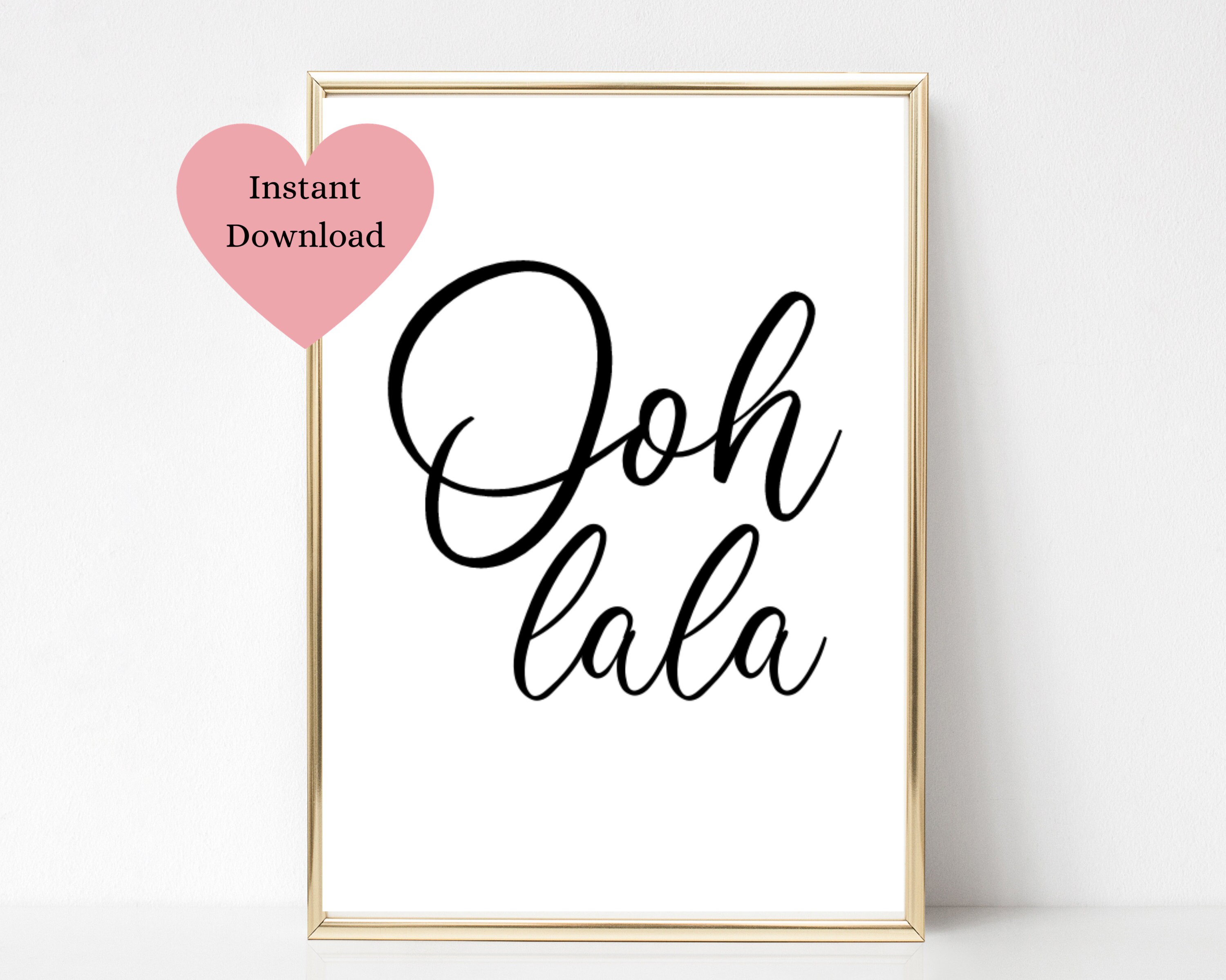Ooh lala print Ooh lala poster bathroom art print black and | Etsy