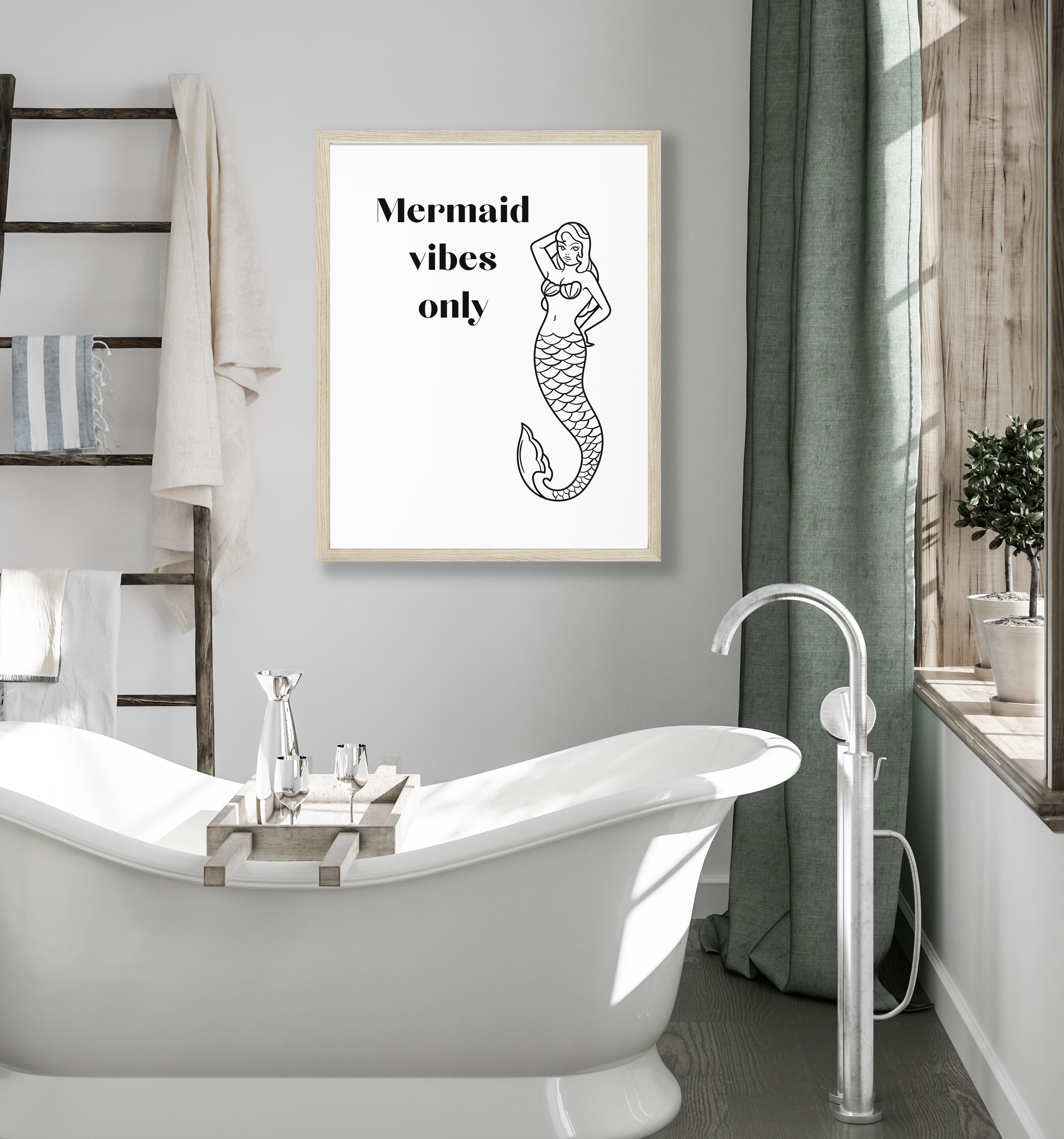 Mermaid Vibes Only, Mermaid Art, Mermaid Printable, Mermaid Decor ...