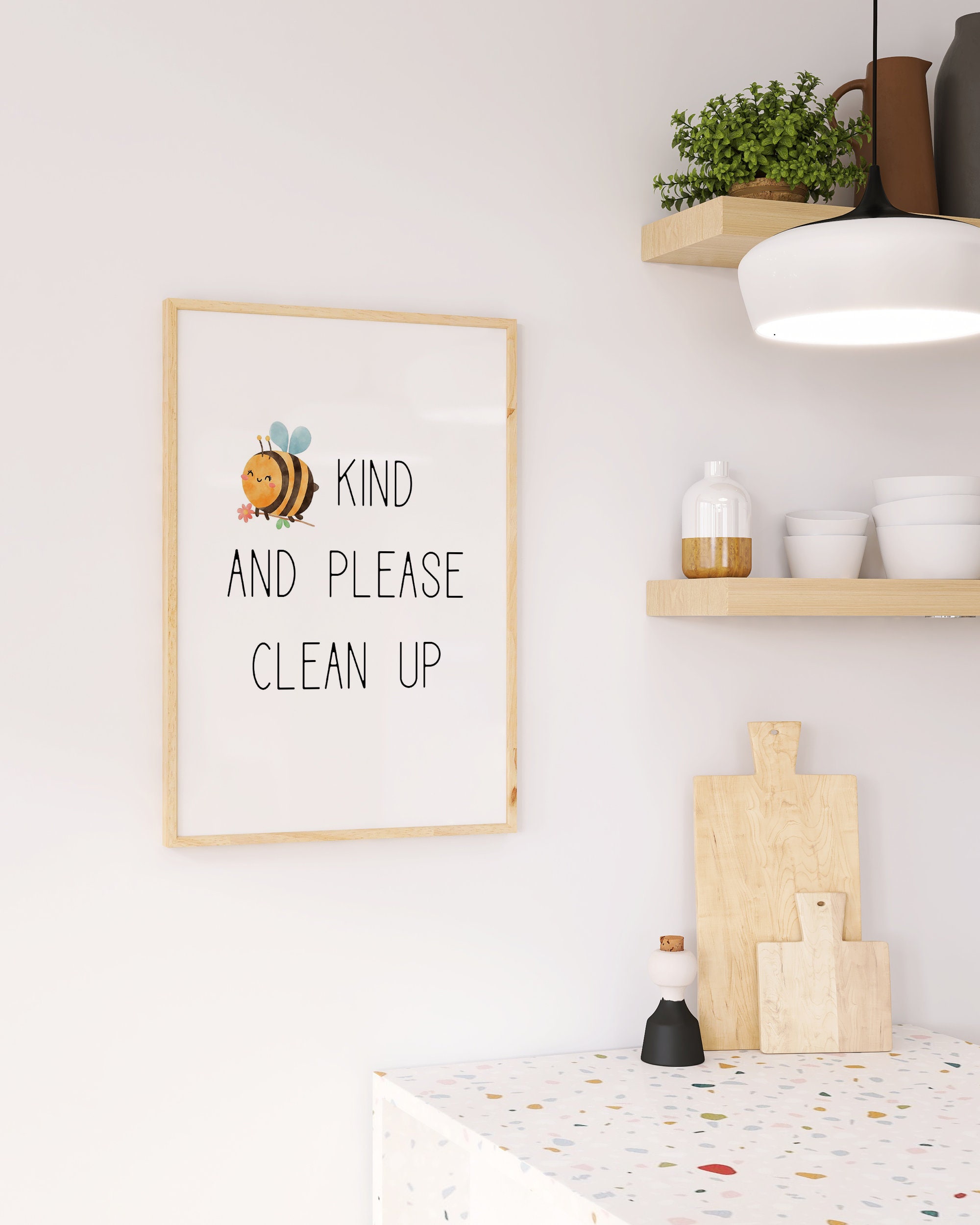 Bee Kind, Be Kind, Please Clean Up, Clean up Sign, Clean up Printable ...