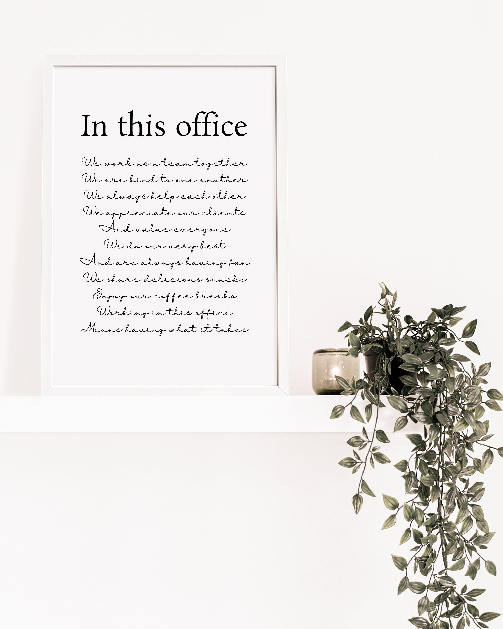 In This Office, Office Wall Art, Office Sign, Office Decor, Printable ...