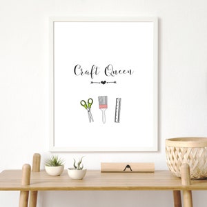 Craft Queen, Craft Room Sign, Craft Room Wall Art, Sewing Room Sign ...