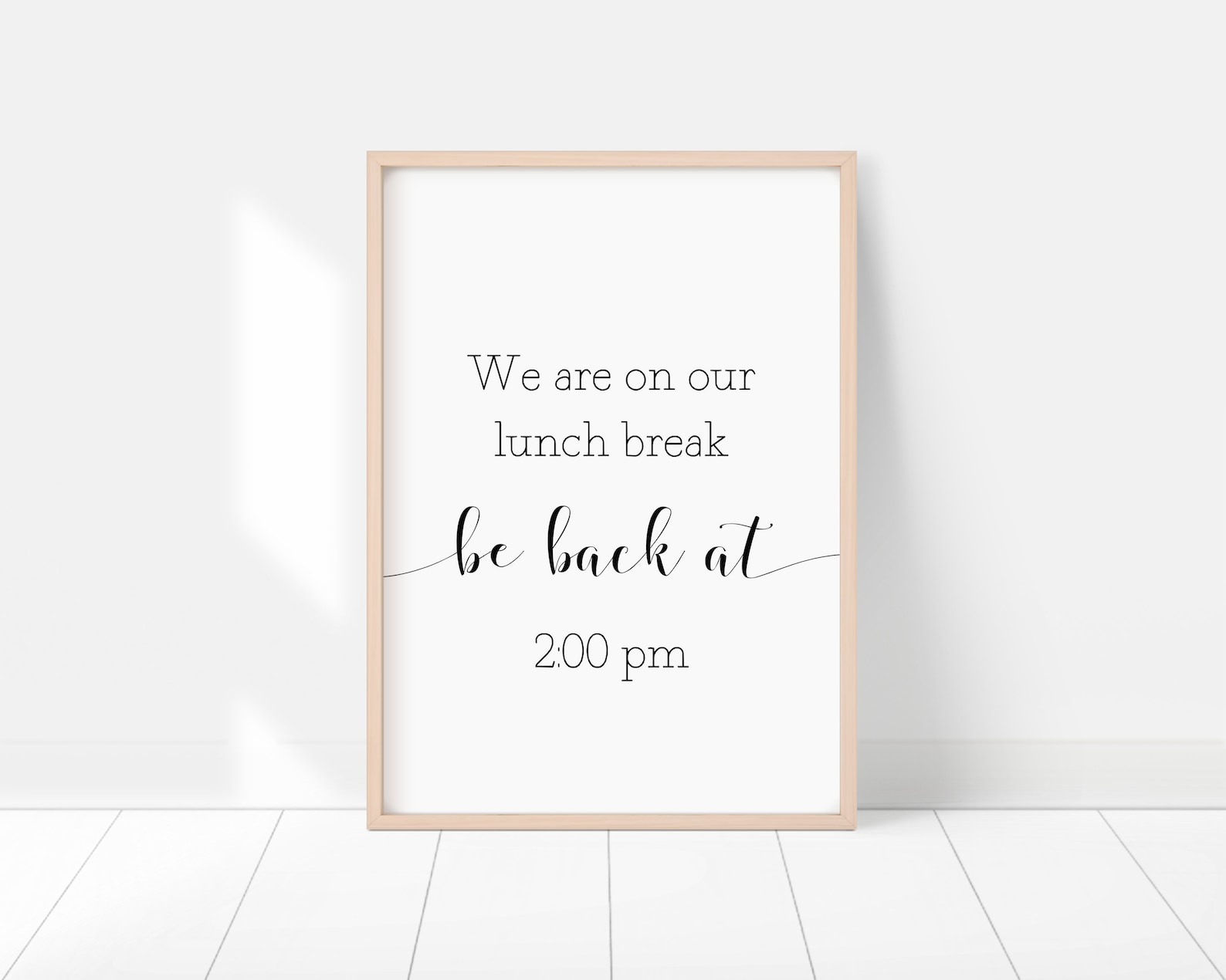 We Are on Our Lunch Break, Be Back at 2pm, Office Sign, Lunch Break ...
