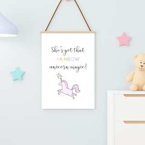 Rainbow Unicorn Magic, Unicorn Wall Art, Unicorn Printable, Printable ...
