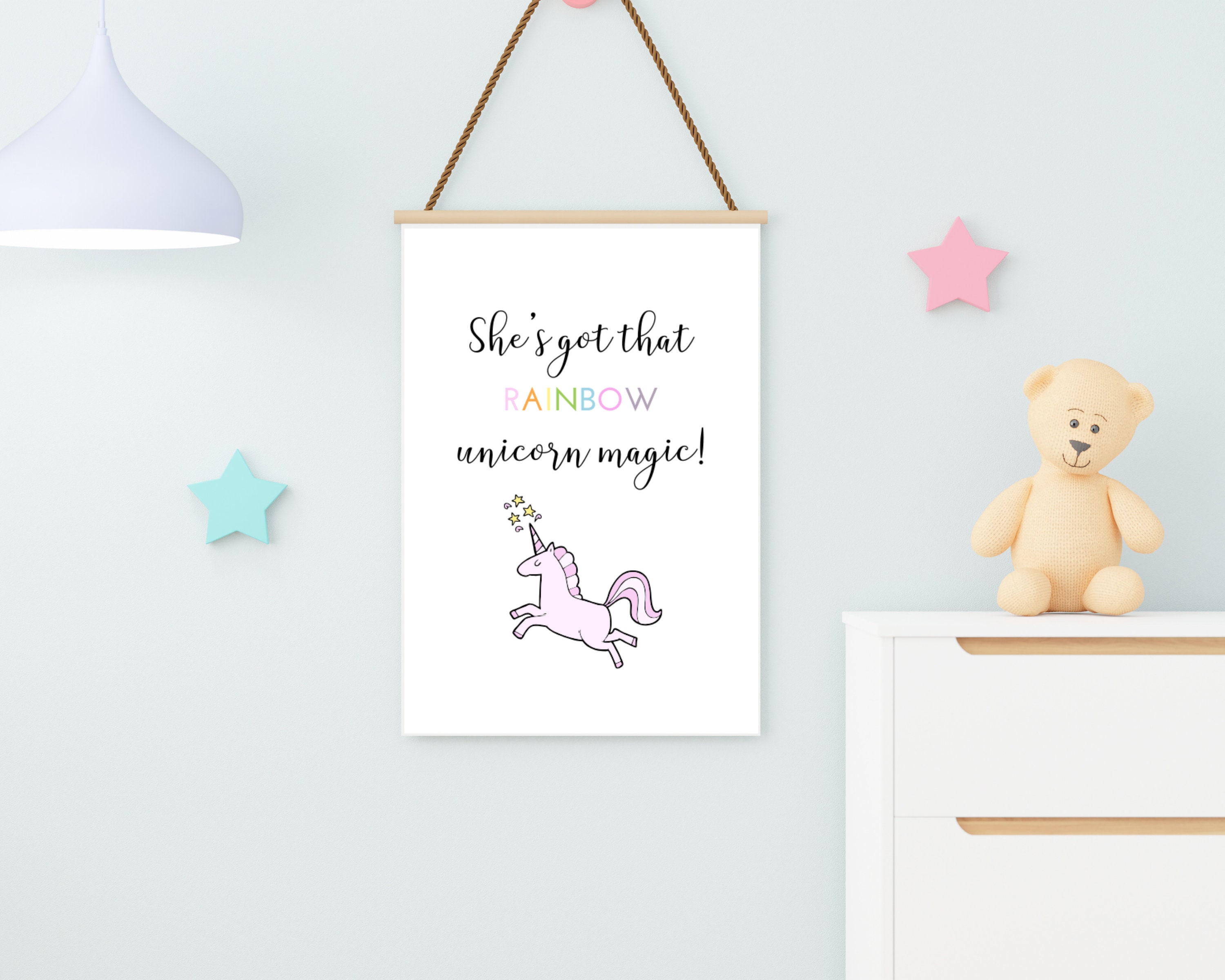 Rainbow Unicorn Magic, Unicorn Wall Art, Unicorn Printable, Printable ...