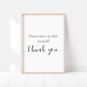 Please Clean up After Yourself, Clean up Sign, Break Room Sign, Kitchen ...