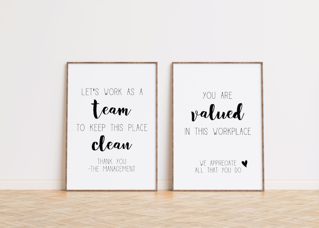 Set of 2 Breakroom Art, Office Wall Art, Office Art, Set of 2 Office ...