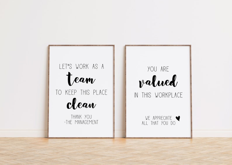 Set of 2 Breakroom Art, Office Wall Art, Office Art, Set of 2 Office ...