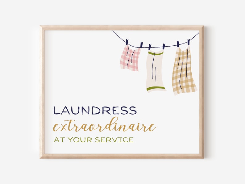 Laundress Extraordinaire at Your Service, Laundry Room Art, Laundry ...