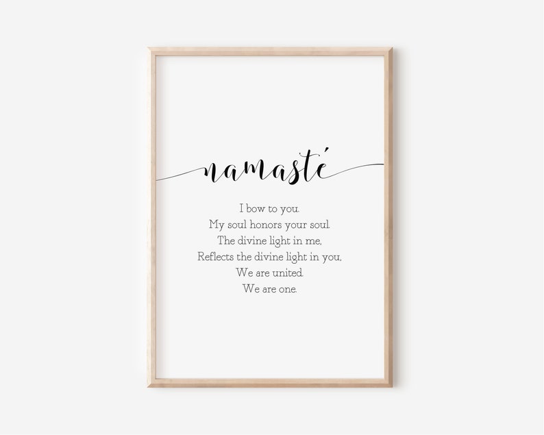 Namaste Sign, Namaste Quote, Namaste Print, Namaste Art, Namaste ...
