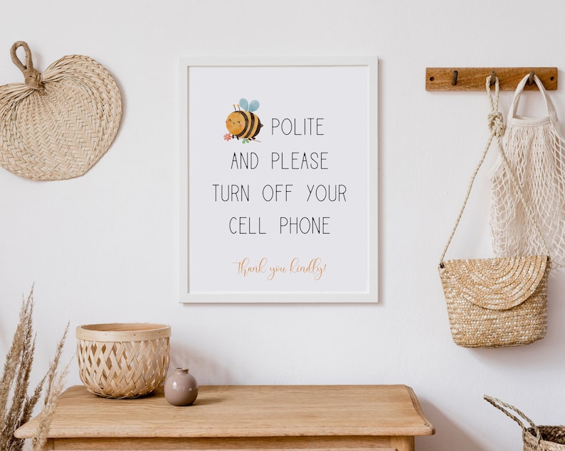 Bee Polite and Please Turn off Your Cell Phone, No Cell Phone Sign ...