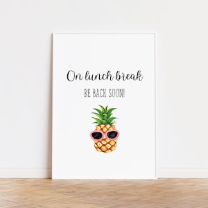 On Lunch Break, Be Back Soon, Closed for Lunch, Office Sign, Printable ...