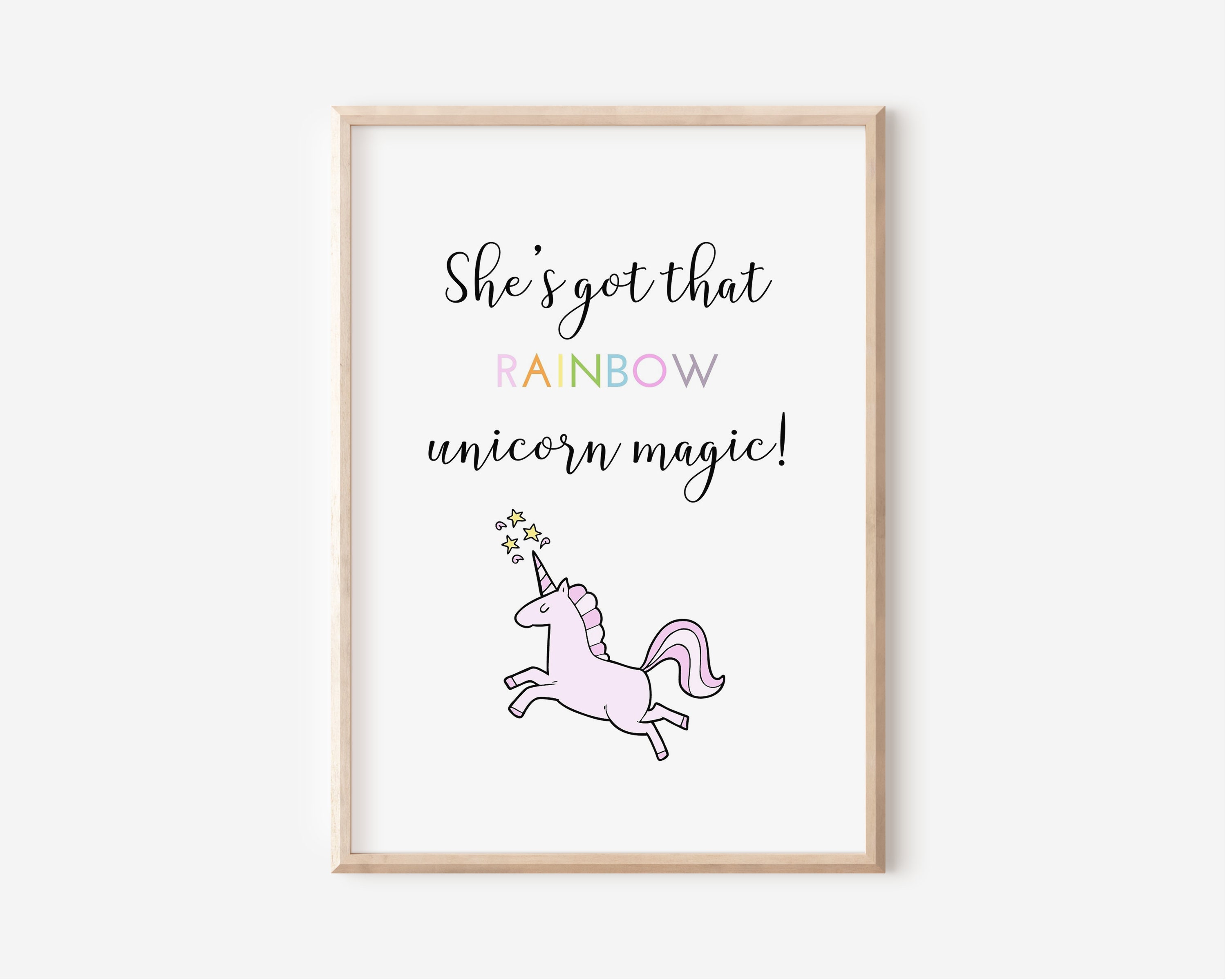 Rainbow Unicorn Magic, Unicorn Wall Art, Unicorn Printable, Printable ...