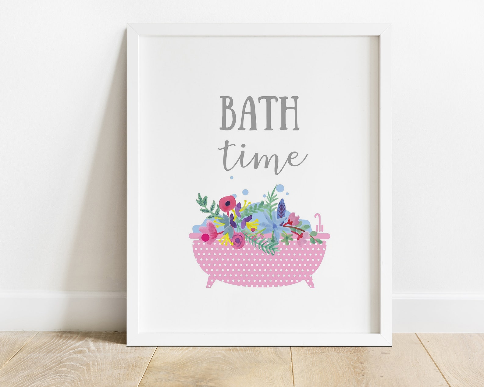 Bath Time Sign, Bath Time Print, Printable Bathroom Art, Bathroom Wall ...