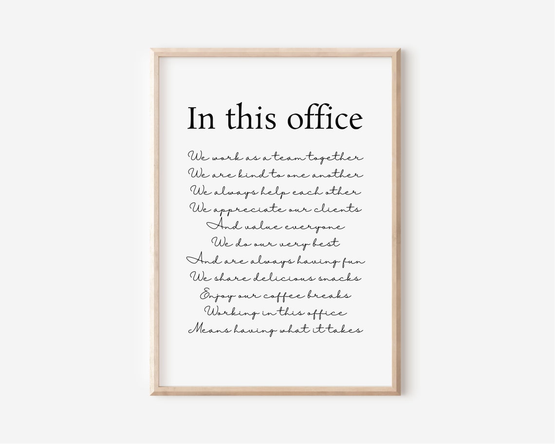 In This Office Office Wall Art Office Quote Printable - Etsy