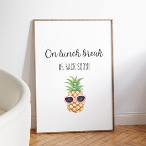 On Lunch Break, Be Back Soon, Closed for Lunch, Office Sign, Printable ...