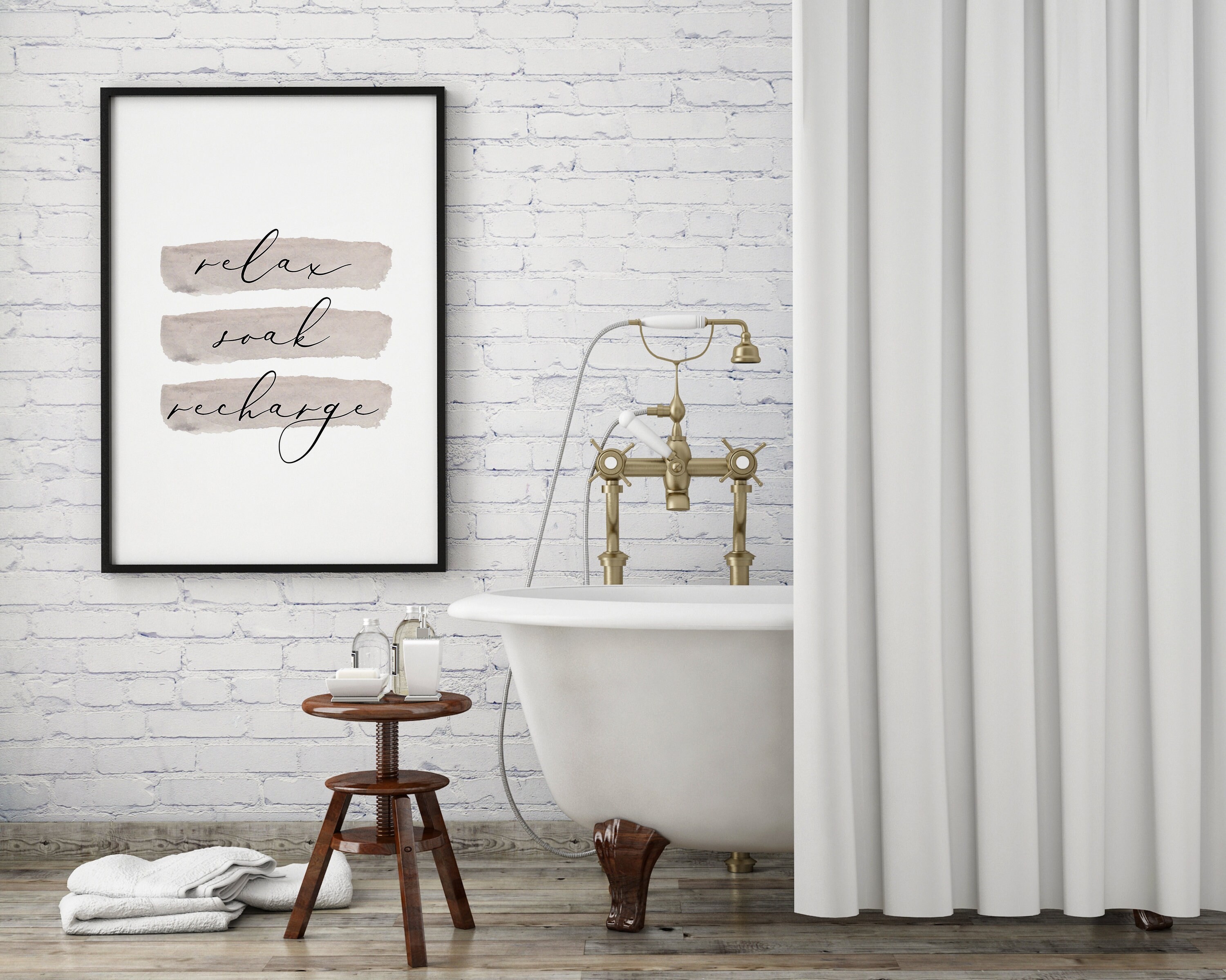 Relax Soak Recharge, Printable Bathroom Art, Printable Art, Spa Prints ...