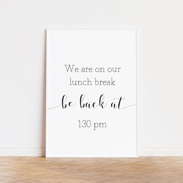Out to Lunch Be Back at Sign - Etsy