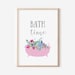 Bath Time Sign, Bath Time Print, Printable Bathroom Art, Bathroom Wall ...