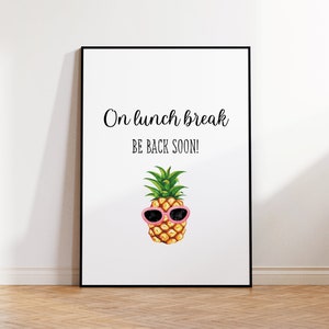 On Lunch Break, Be Back Soon, Closed for Lunch, Office Sign, Printable ...