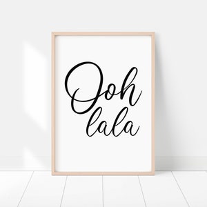 Ooh Lala Print, Ooh Lala Poster, Bathroom Art Print, Black and White ...