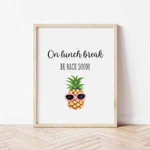 On Lunch Break, Be Back Soon, Closed for Lunch, Office Sign, Printable ...
